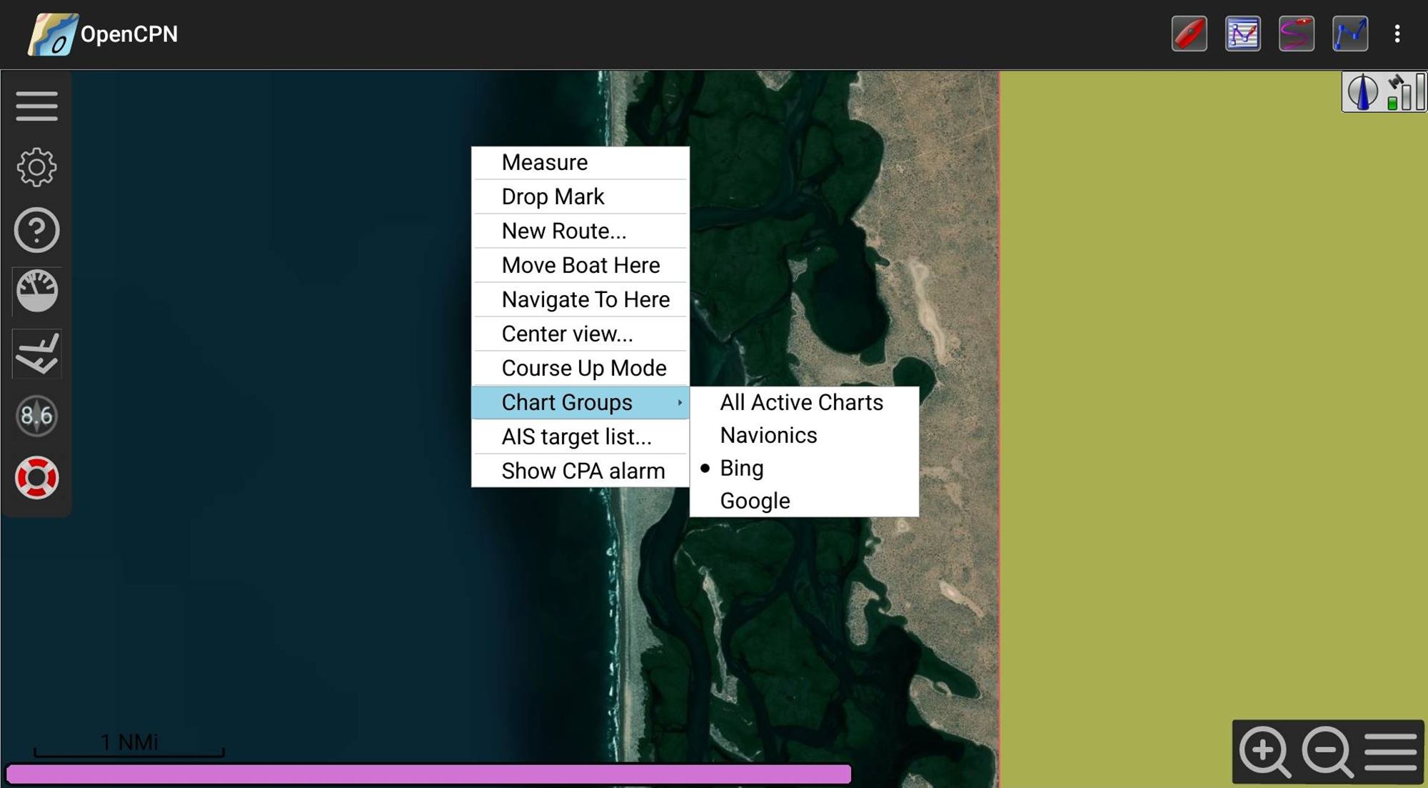 Setting up OpenCPN on an Android Tablet, Installing Charts, Selecting which Charts to Display ...
