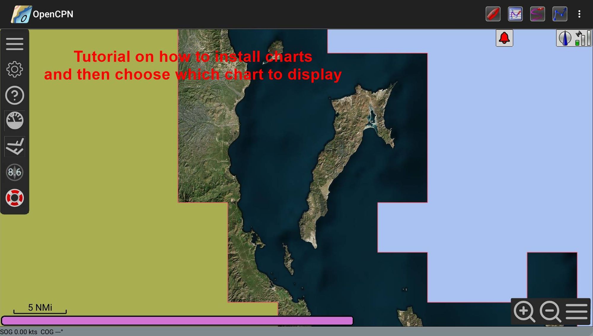 Setting up OpenCPN on an Android Tablet, Installing Charts, Selecting which Charts to Display ...